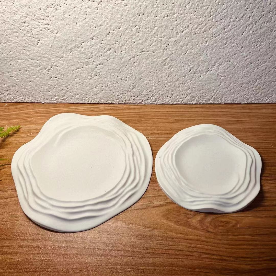 Silicone Mold Irregular Tray Dishes Plates, Oval Plates Shiny Resin ...