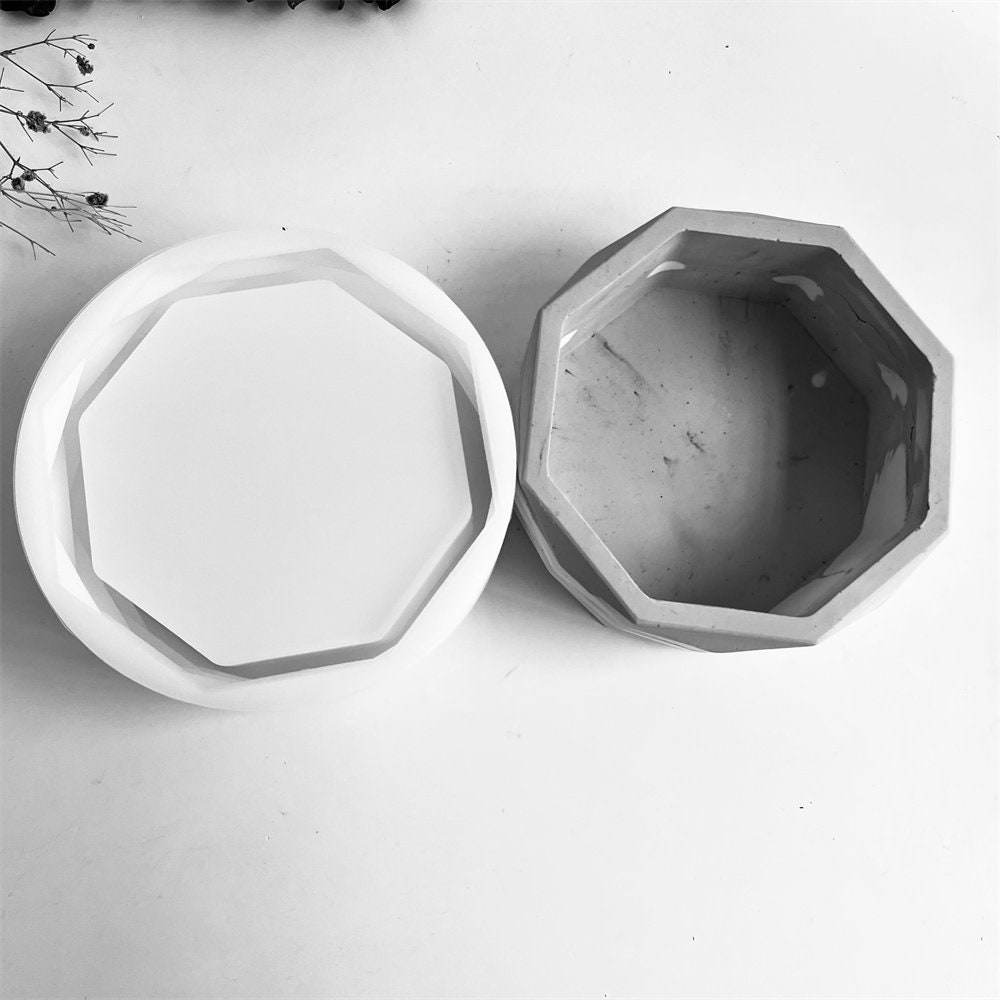 Octagon Concrete Vase Mold Silicone Mold Concrete Flower Pot - Etsy