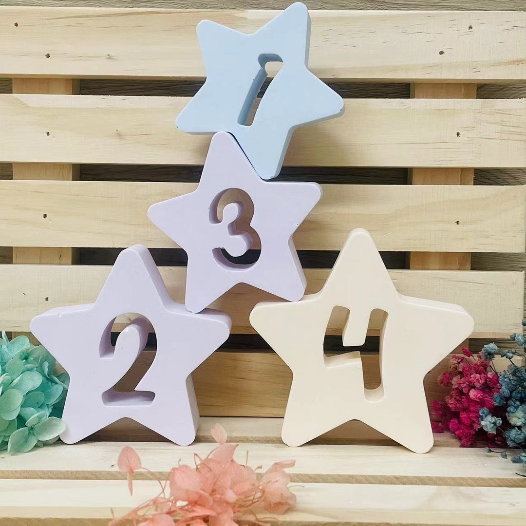 Advent Numbers Silicone Molds, Stars Casting Molds, 1,2,3,4 Numbers ...
