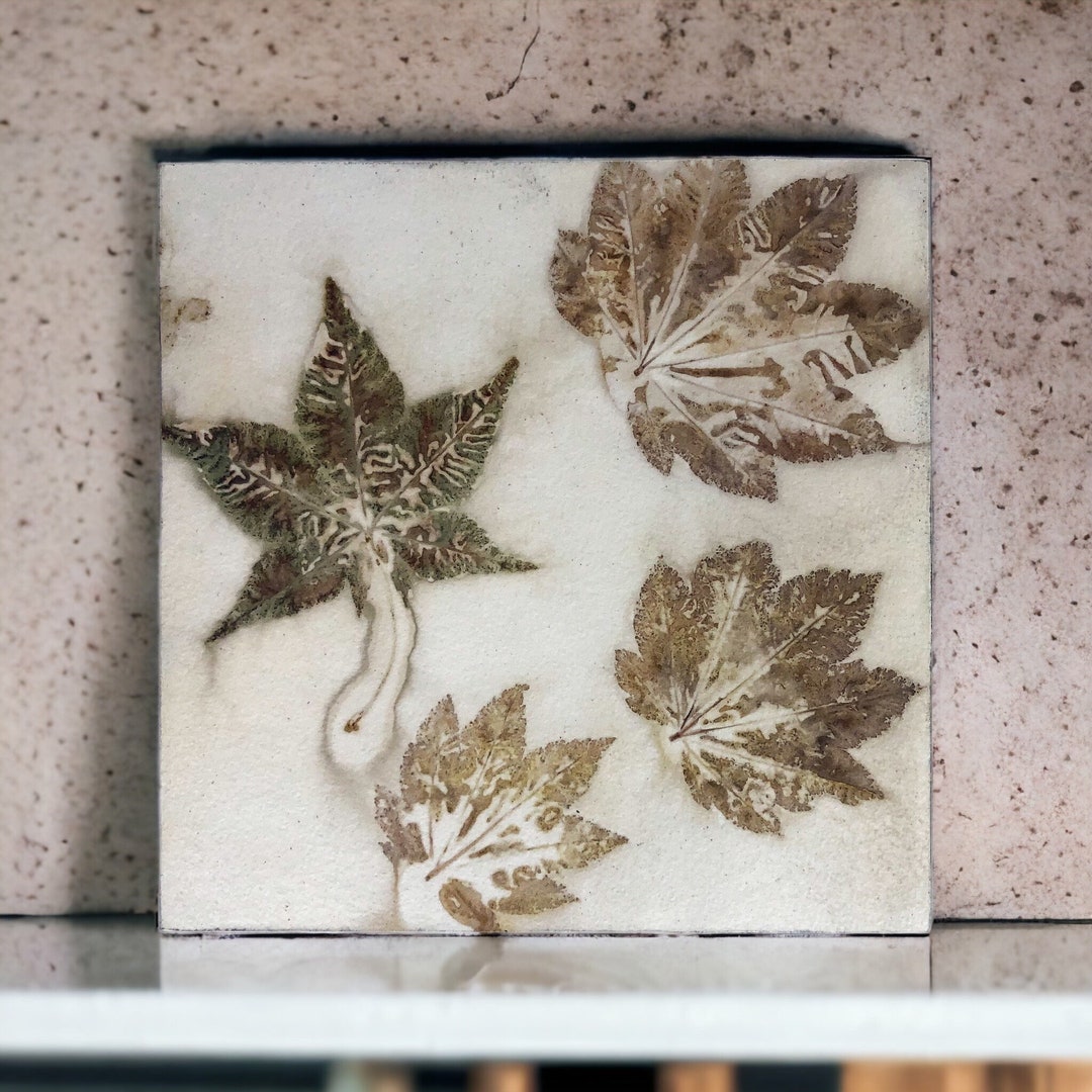 Wall Art Full Moon Maple, Botanical Dye Original/eco Print on Wood ...