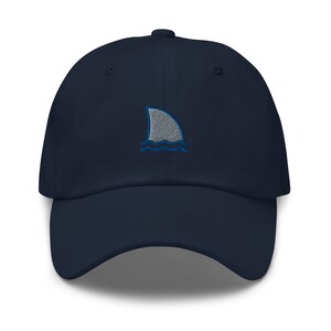 Shark Fin Embroidered Baseball Cap Cotton Adjustable Sun Dad Hat ...