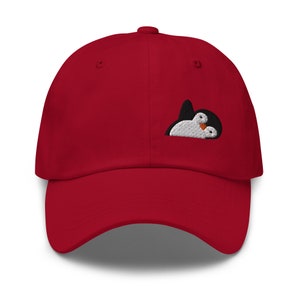 Penguin Waving Embroidered Baseball Cap Cotton Adjustable Dad Hat - Etsy