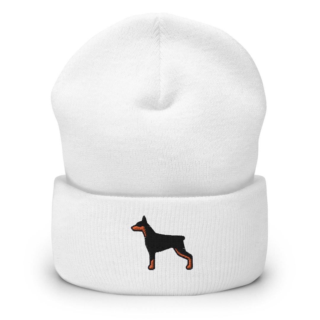 Doberman Dog Embroidered Beanie Dog Cuffed Hat Winter Gift - Etsy