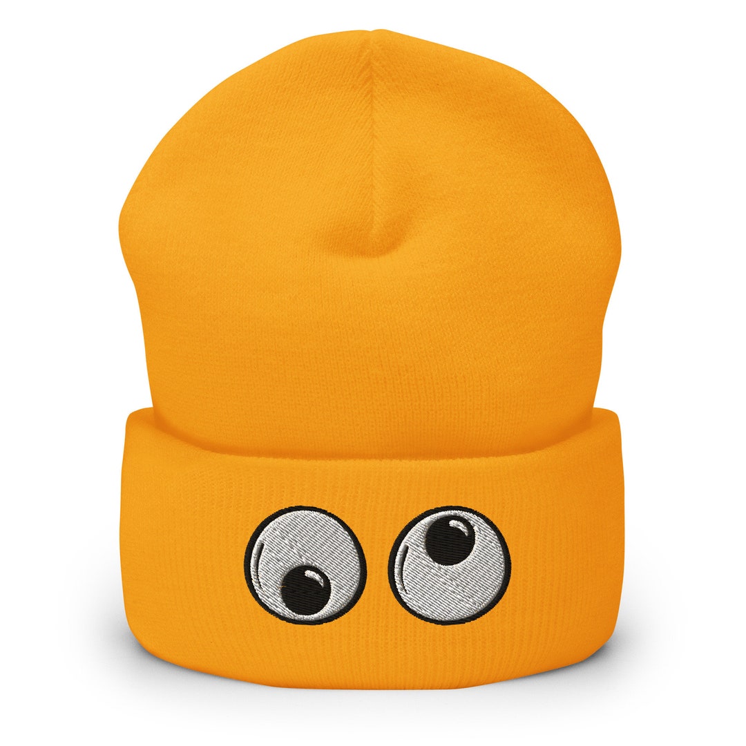 Funny Eyes Embroidered Beanie Eyes Cuffed Hat Winter Gift - Etsy