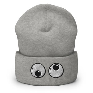 Funny Eyes Embroidered Beanie Eyes Cuffed Hat Winter Gift - Etsy