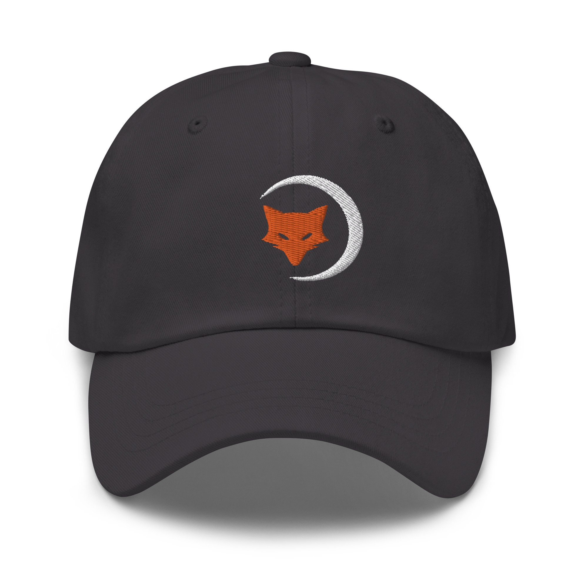 Fox Crescent Moon Embroidered Baseball Cap Cotton Adjustable Dad Hat ...