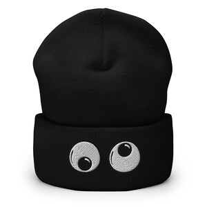 Funny Eyes Embroidered Beanie Eyes Cuffed Hat Winter Gift - Etsy