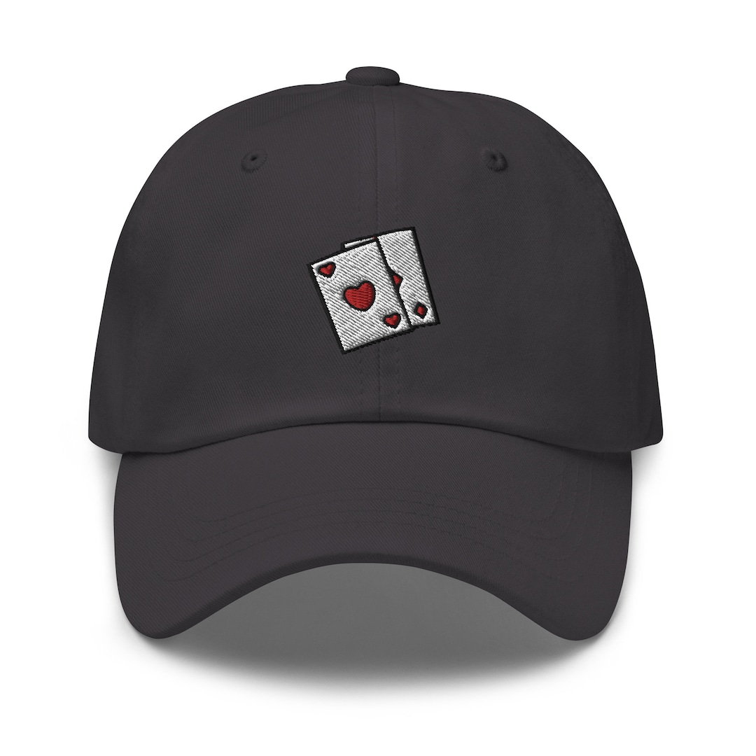 2 Red Suit Cards Embroidered Baseball Cap Cotton Adjustable Dad Hat ...