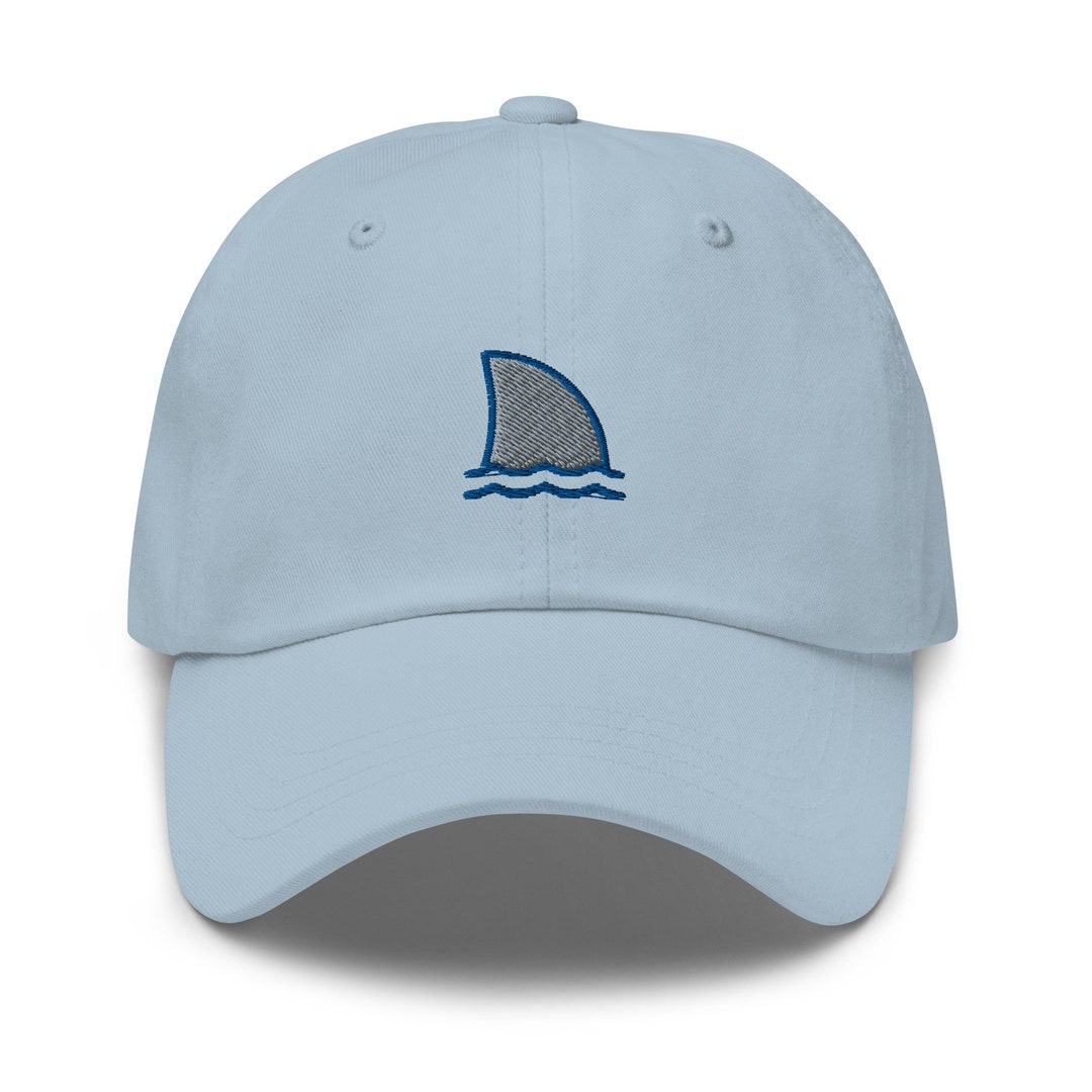 Shark Fin Embroidered Baseball Cap Cotton Adjustable Sun Dad Hat ...