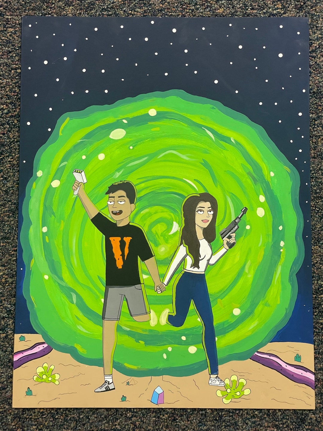Rick and Morty, Hand Painted, Rick and Morty Portrait, Custom Portrait ...