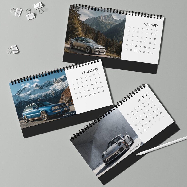 2026 Desktop Car Calendar | 'german Legends' Automotive Car Enthusiast ...