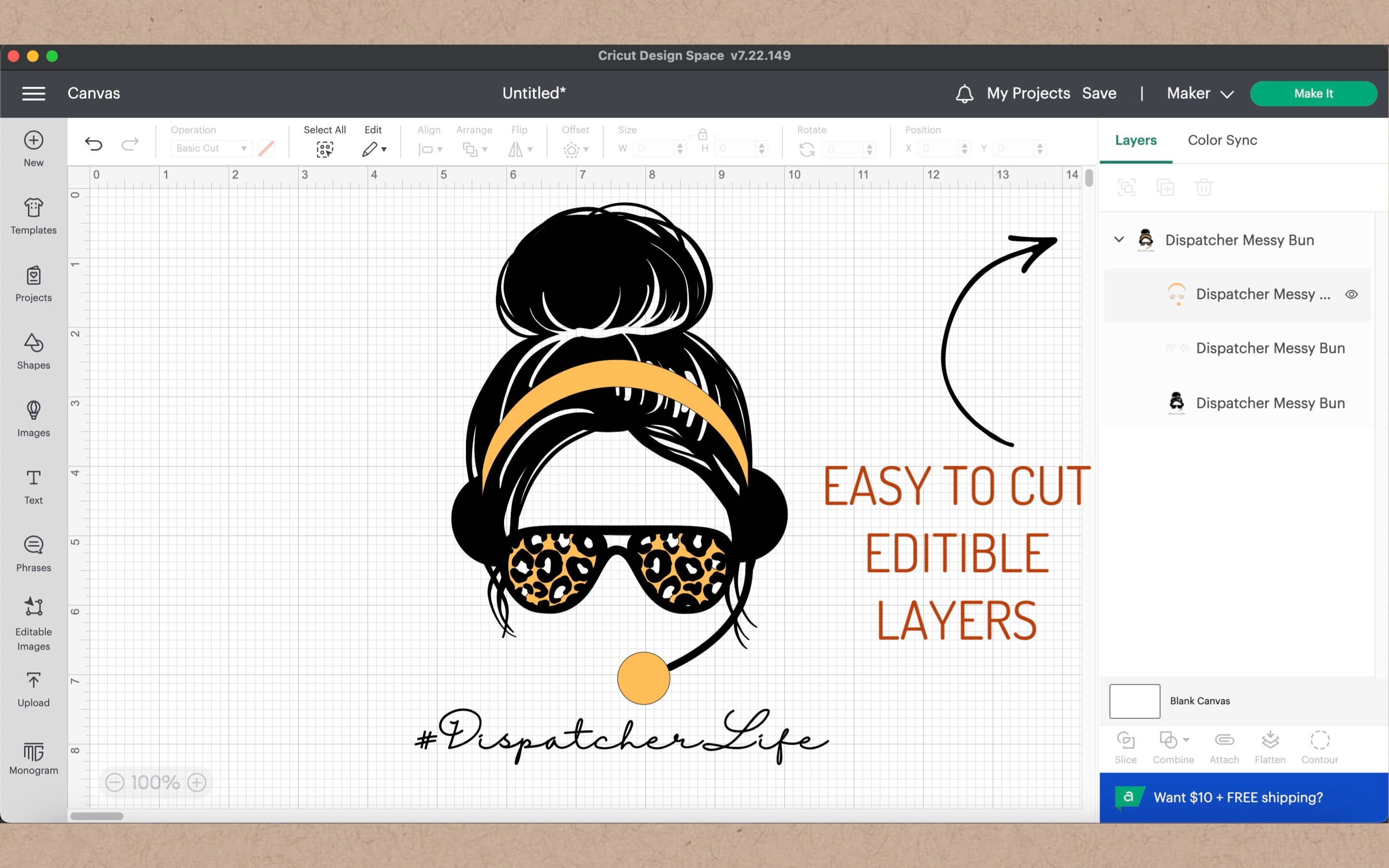 Dispatcher Life Messy Bun SVG / Cheetah Glasses Digital Design -instant ...