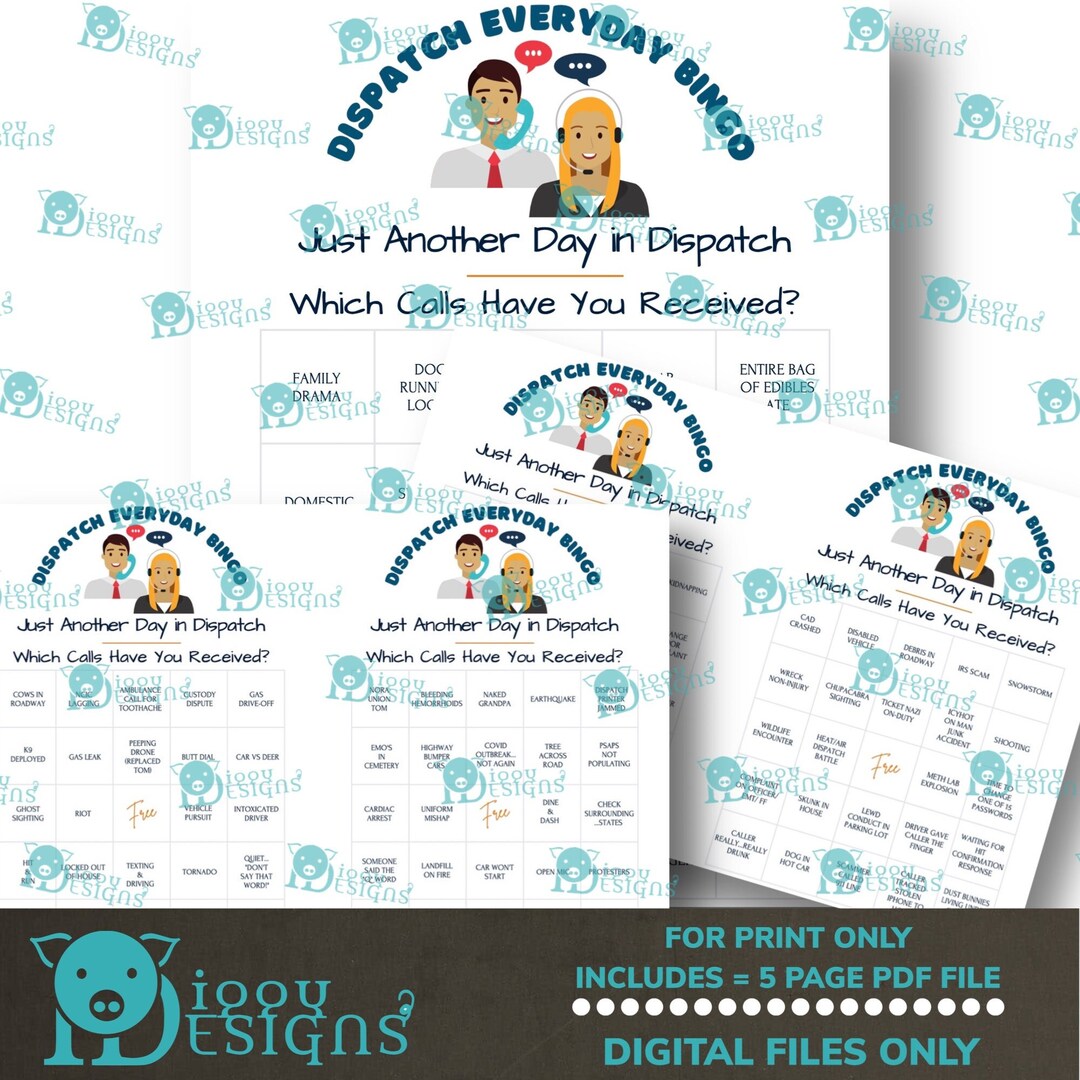 Dispatch Everyday Calls Bingo- INSTANT DIGITAL DOWNLOAD - Etsy