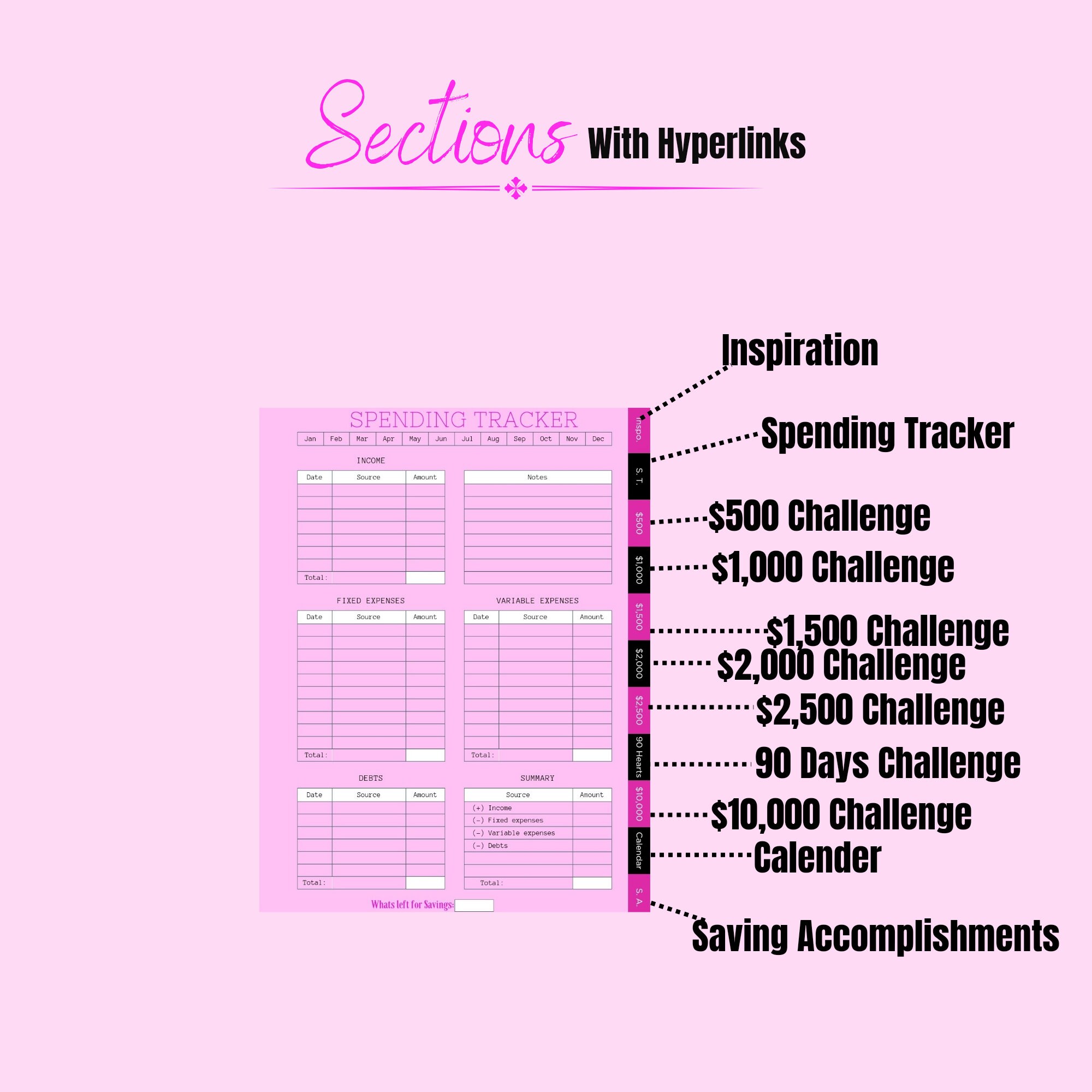 Saving Money Planner | Digital Planner | Notes Pages | Finance Planner ...