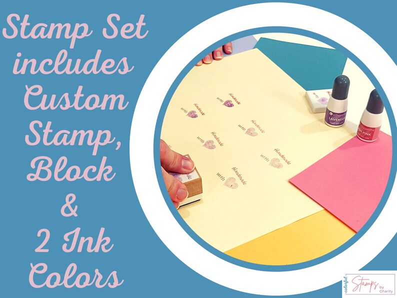 Multi-color and Pre-inked Custom Stamp Set, Includes Wood Block ...
