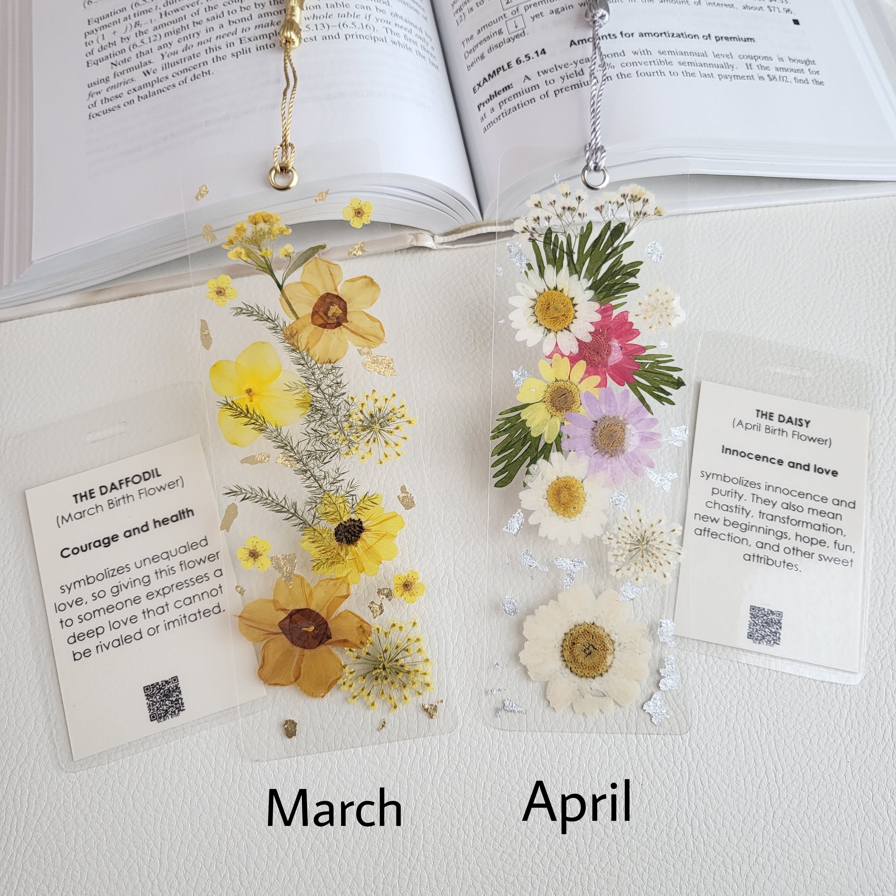 Laminated Pressed Flower Bookmark: Real Birth Flowers - Etsy