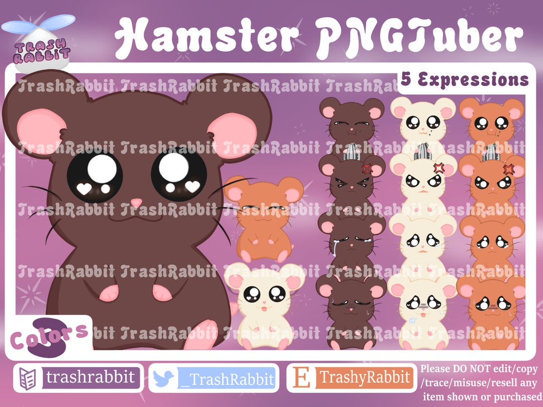 Hamster Pngtuber/ Premade Pngtuber/ Voice Reactive Stream Avatar ...