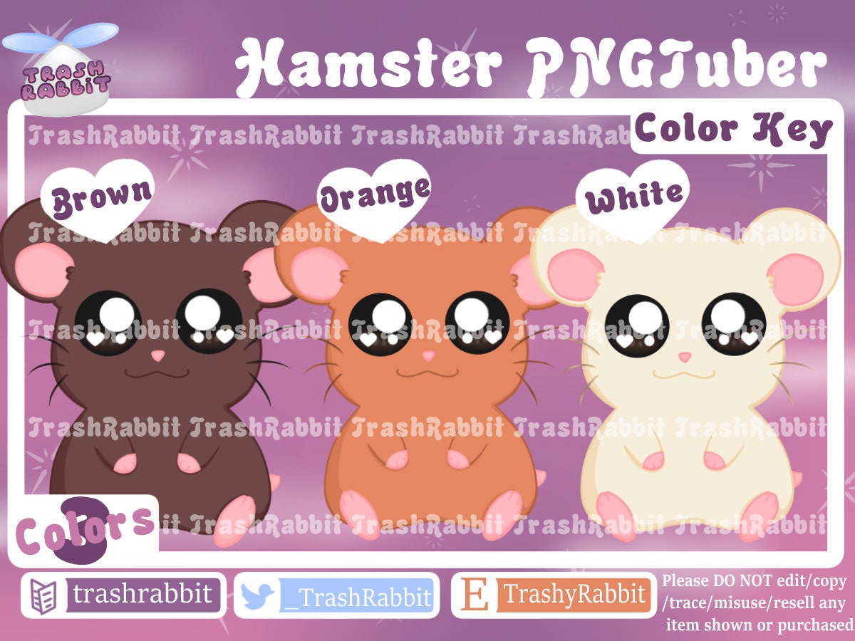 Hamster Pngtuber/ Premade Pngtuber/ Voice Reactive Stream Avatar ...