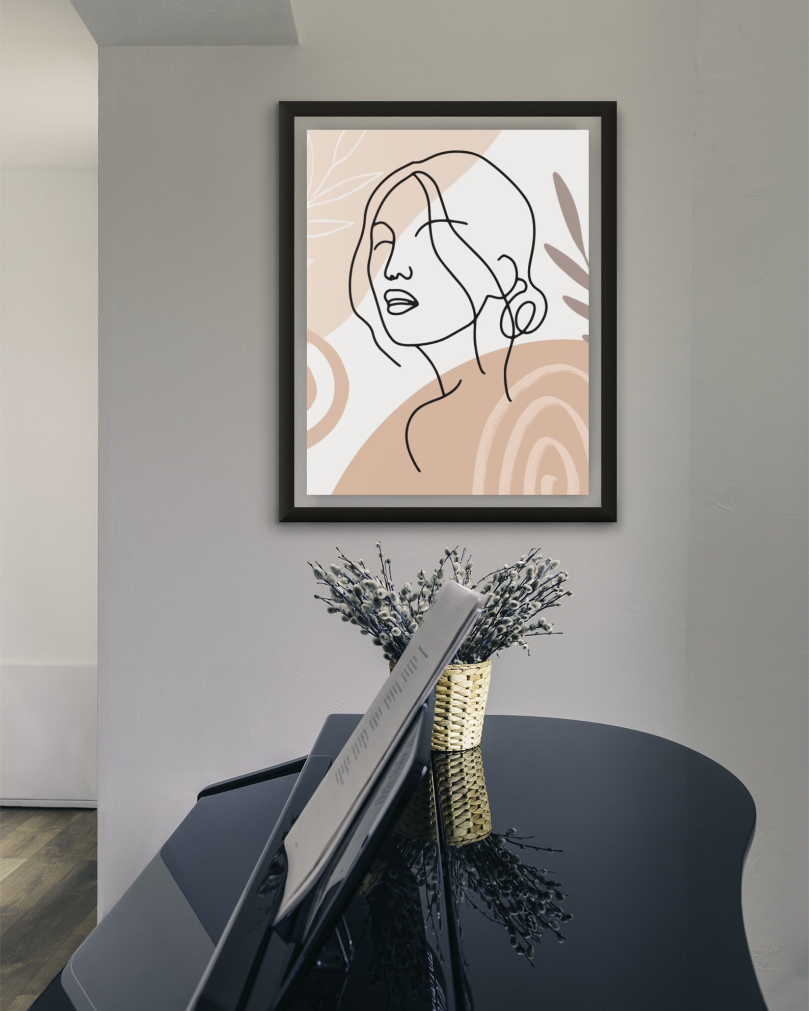 Face Line Drawing, Boho One Line Drawing, Printable Wall Art ...