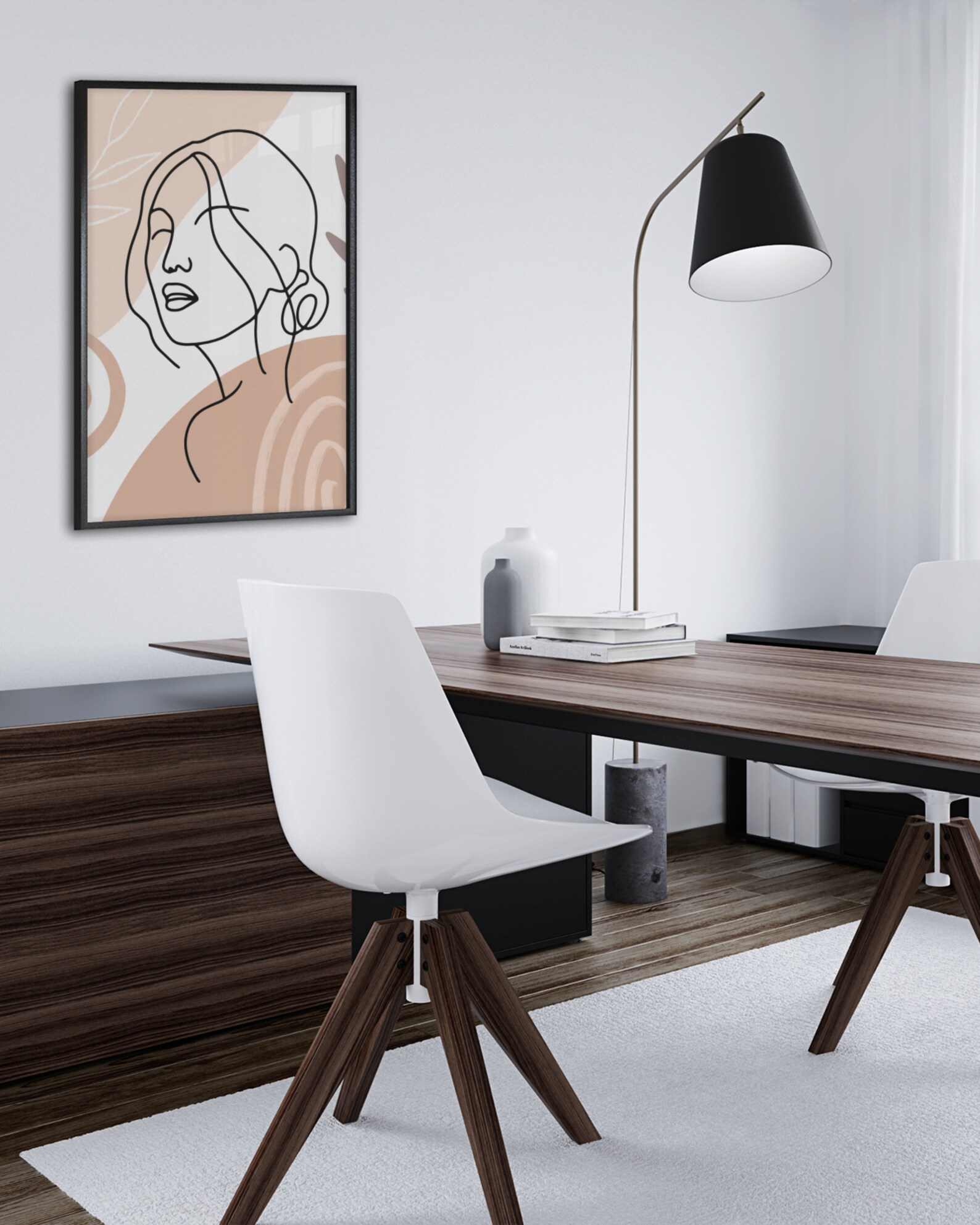 Face Line Drawing, Boho One Line Drawing, Printable Wall Art, Minimalist Wall Art, Single Line ...