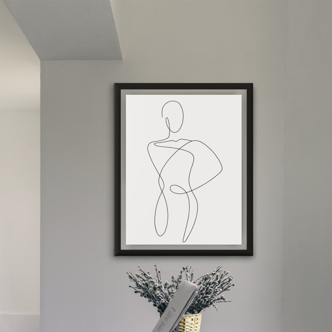 Single Line Drawing, Female Body Art, Single Line Wall Art, Female Line ...