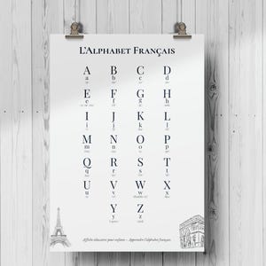 French Alphabet Poster – Educational Nursery Wall Art, Montessori ...
