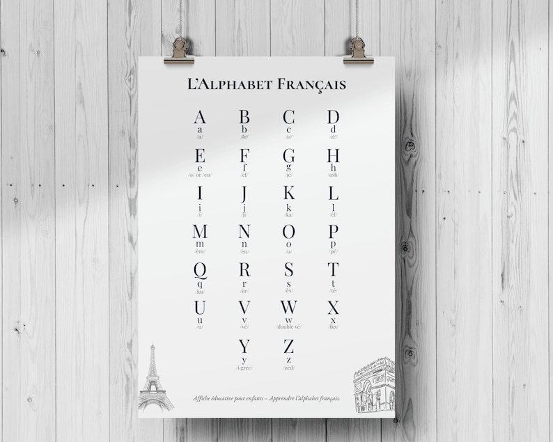 French Alphabet Poster – Educational Nursery Wall Art, Montessori ...