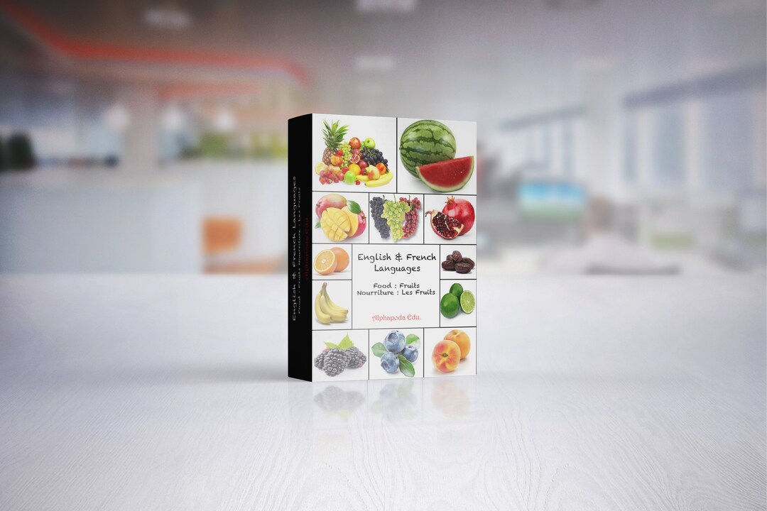 Food Flashcards ENGLISH & FRENCH, Fruits, Digital Word/pdf, 34 Editable ...