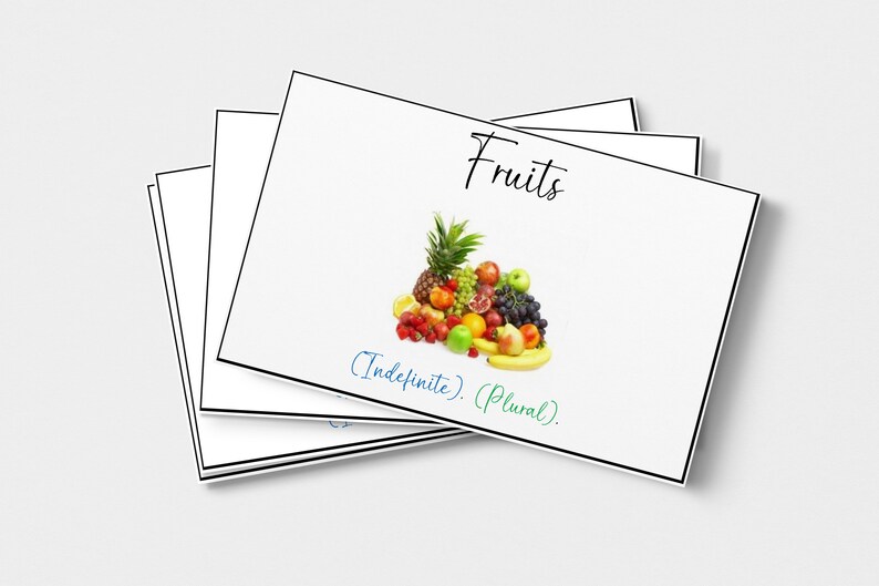 Food Flashcards English & Arabic, Fruits, Digital Word/pdf, 34 Editable ...
