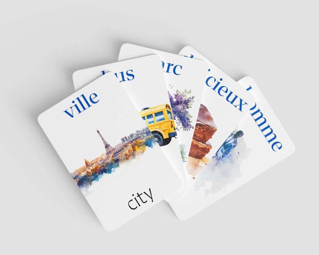 Bilingual English-french Flashcards – Kids Vocabulary Builder (PDF) - Etsy