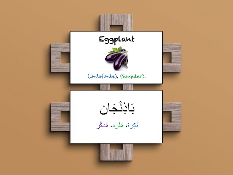 Food Flashcards English–arabic – Vegetables Vocabulary, Digital ...