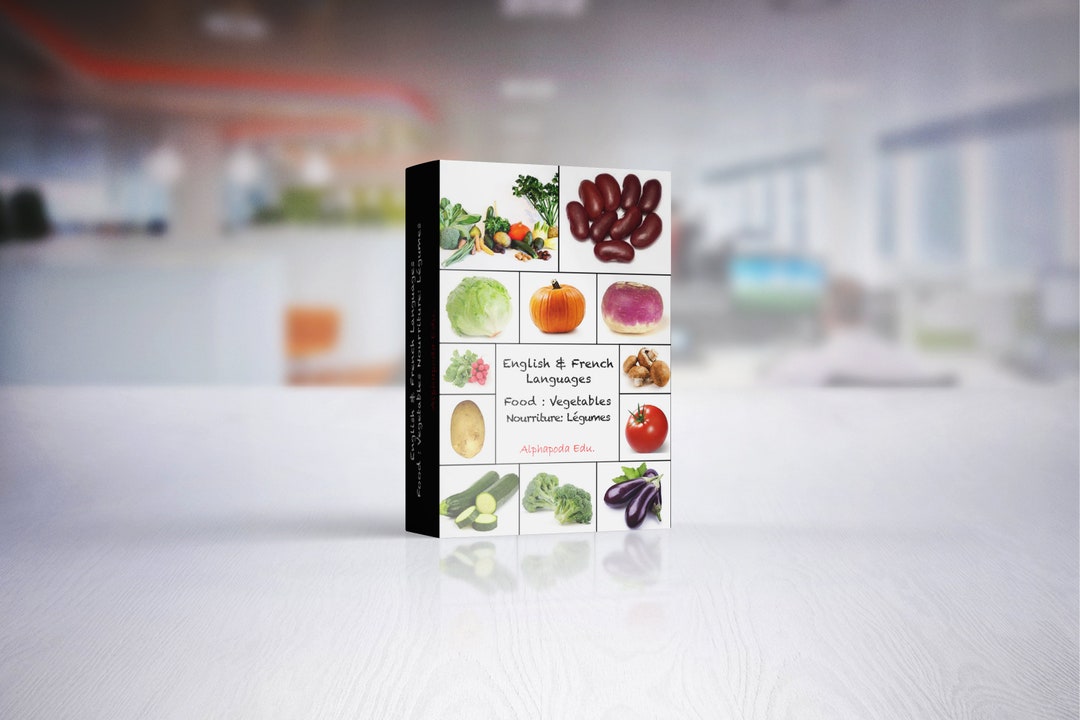 Food Flashcards ENGLISH & FRENCH, Vegetables, Digital Word/pdf, 37 ...