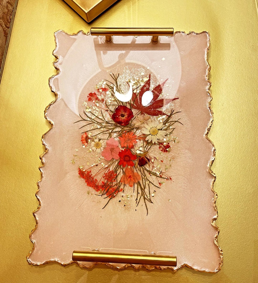 Floral Vanity Tray Epoxy Handmade Custom Perfume Tray - Etsy