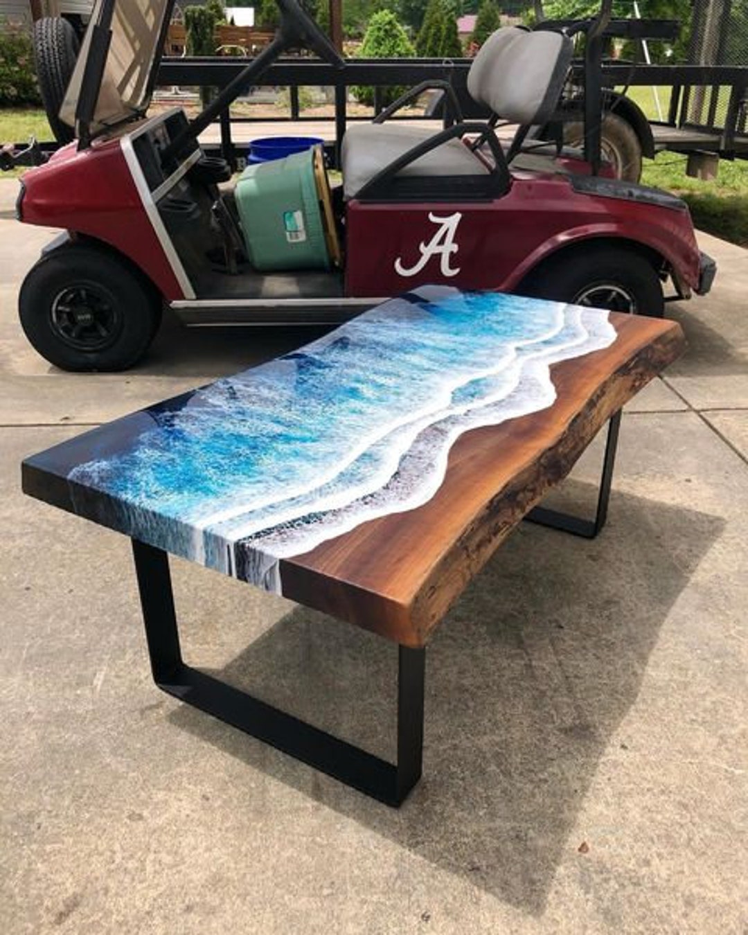 Beach Theme Epoxy Counter Table Wave Effect Table Resin - Etsy UK