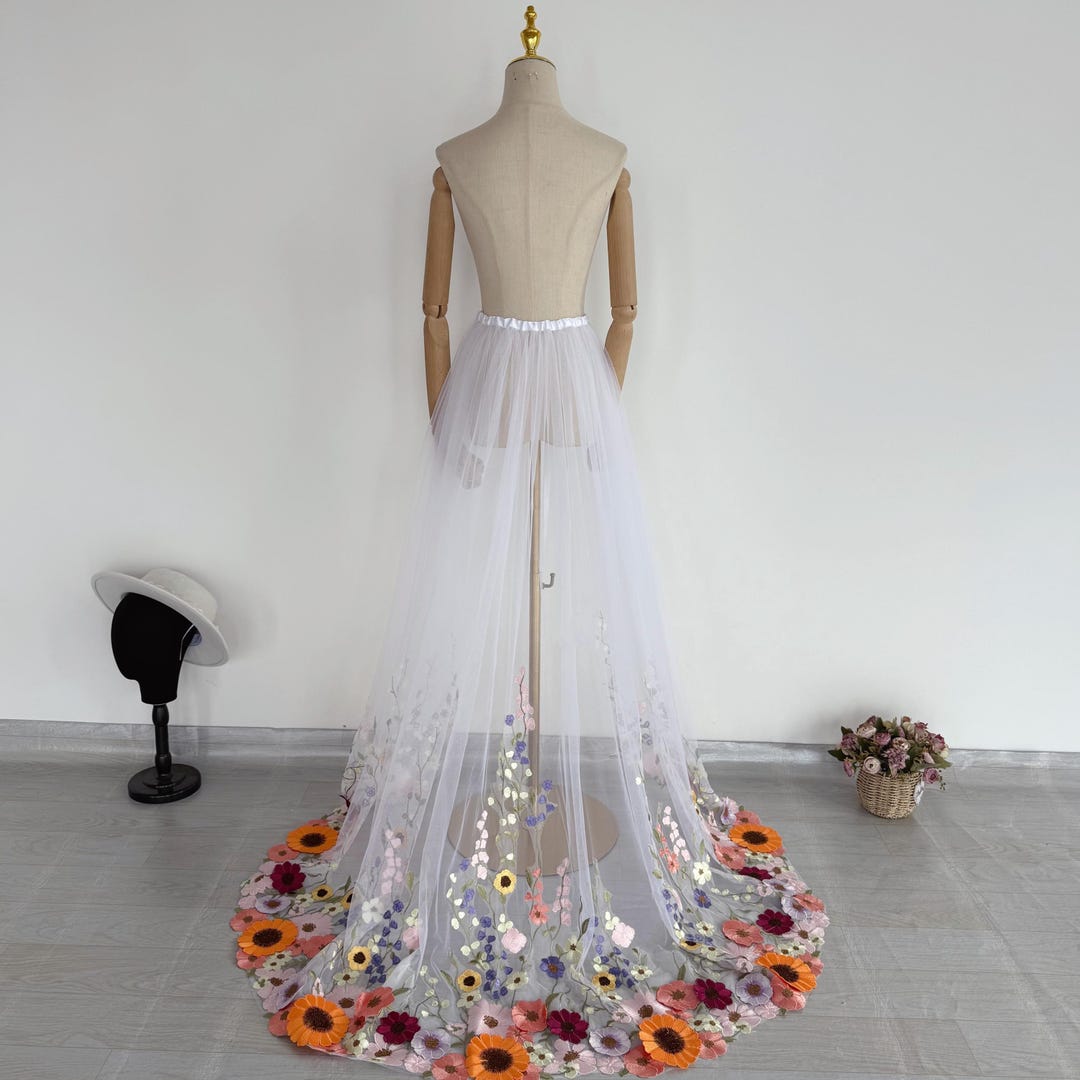 Elegant Sunflowers Lace Train Removable Lace Train for Wedding Dress ...
