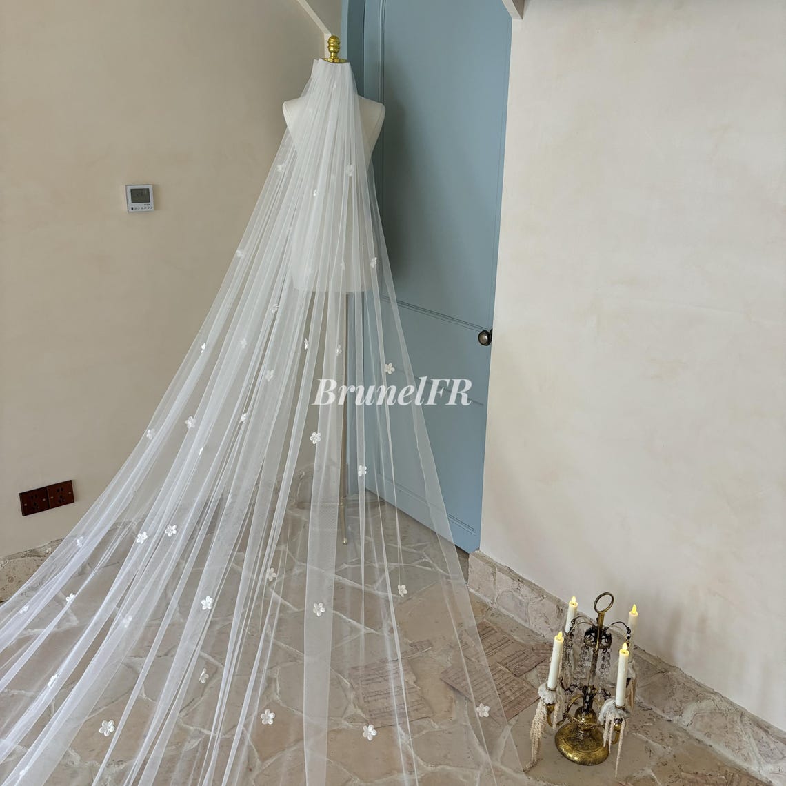 Small Flower Pearl Veil Lace Stunning Veil 1 Layer Veil Bridal Veil ...