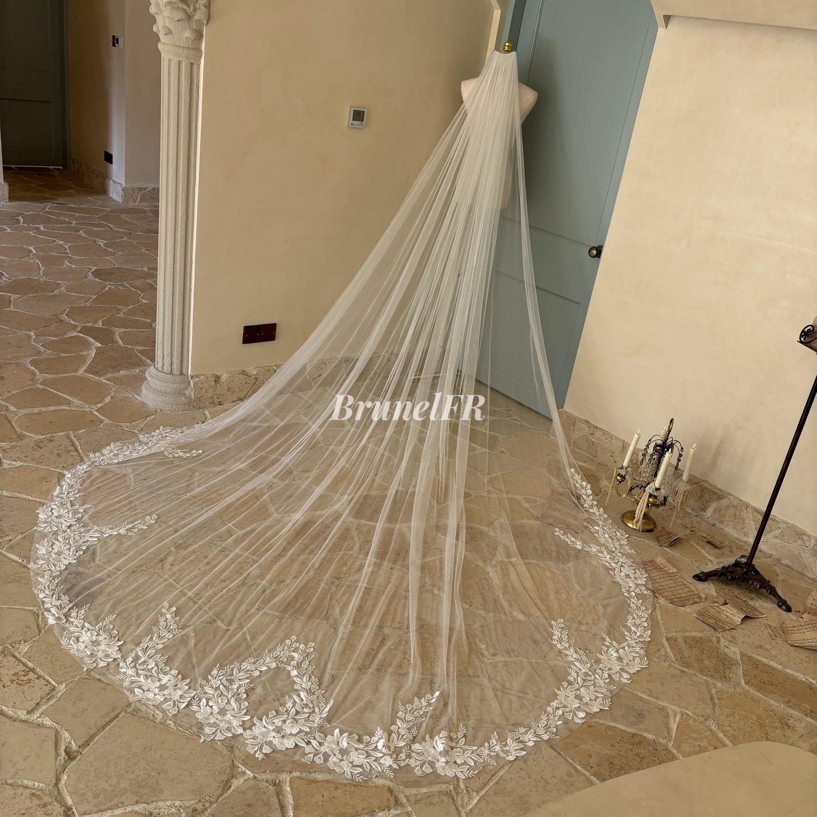 Leaf Lace Veil 1 Layer Veil Bridal Veil Cathedral Veil Fingertip Veil ...