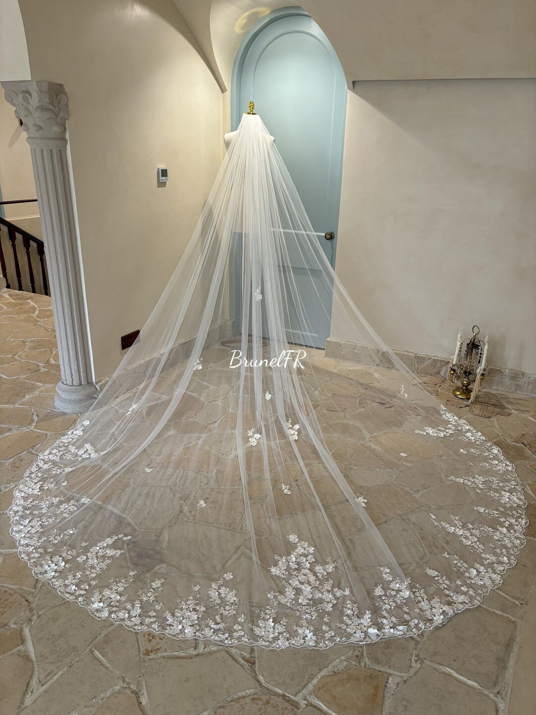 3D Small Flower Veil Beading Veil Wedding Lace Veil Bridal Veil ...