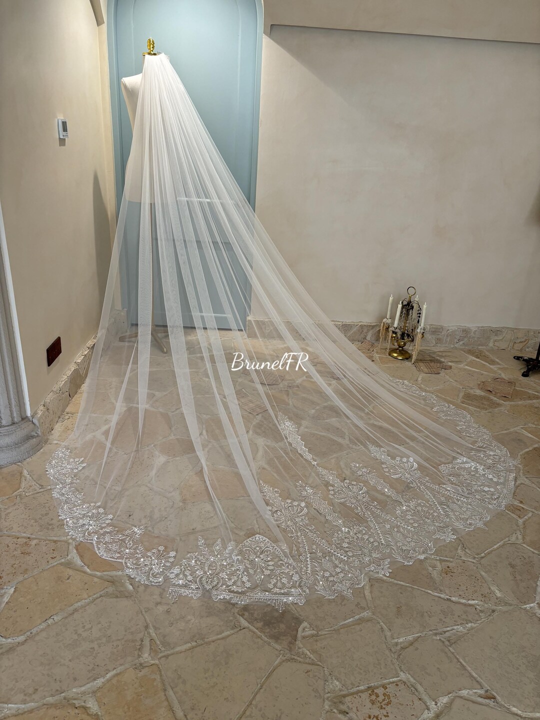 Classic Sequined Veil Bling Baroque Cathedral Veil Stunning Veil Glam ...