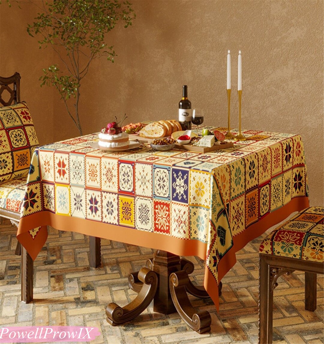 Ten Styles Retro Classic Colour Chenille Tablecloth Waterproof&anti ...