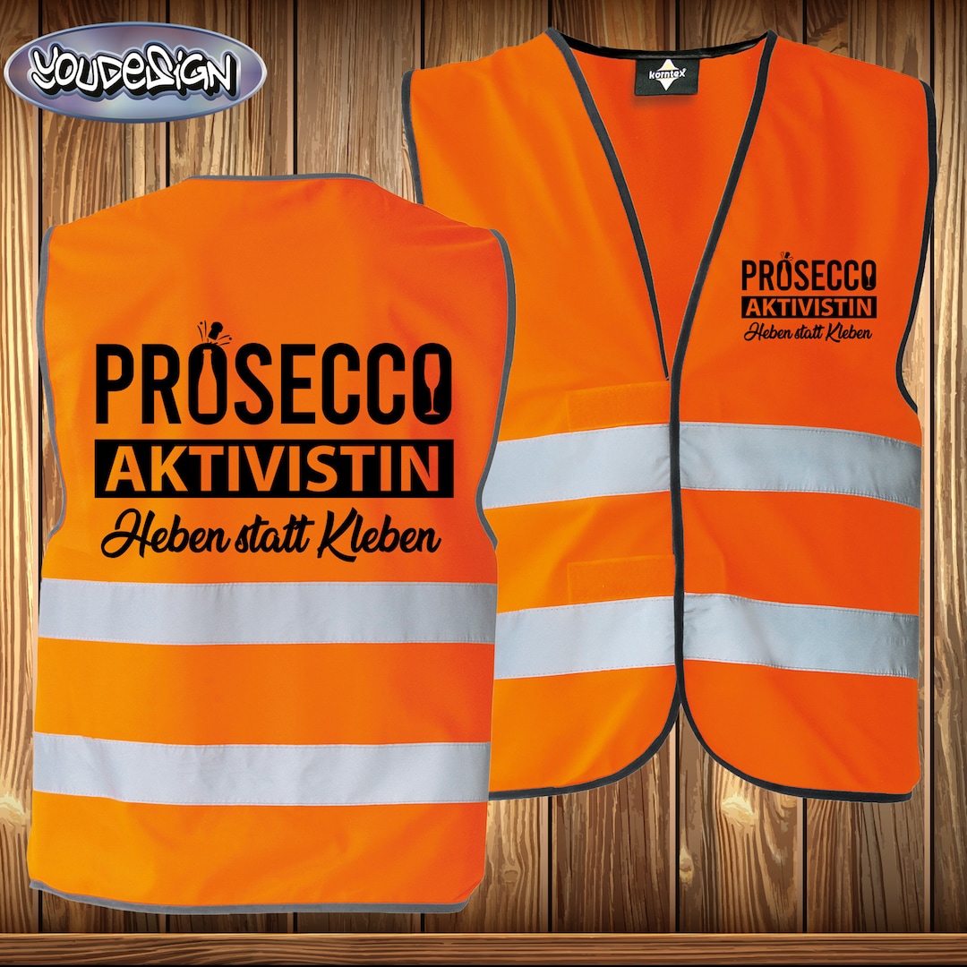 Prosecco Activist Costume Carnival Fancy Dress Disguise Safety Vest ...
