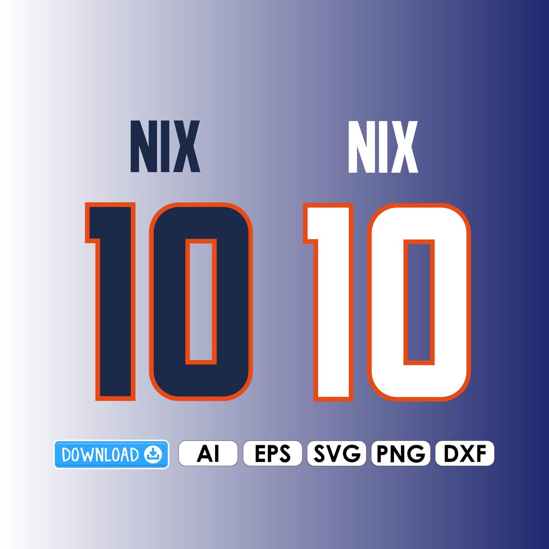 Nix Football Jersey 10, Instant Digital Download SVG, DXF, PNG, Eps, Ai ...