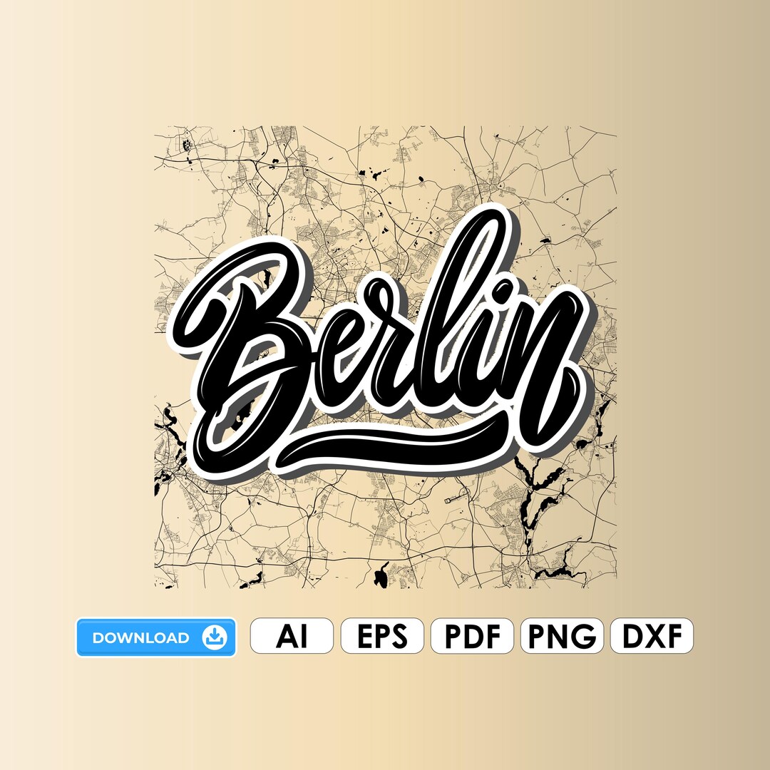 Berlin Street Map Digital File Ai EPS PDF Png Dxf DIY Digital Download ...