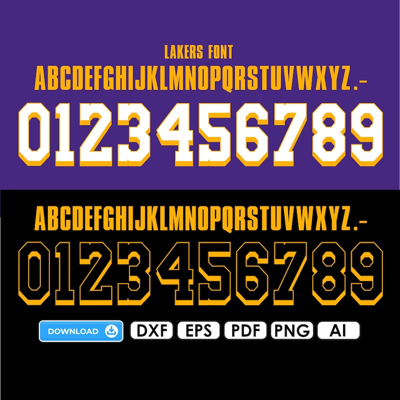Lakers Font Digital File Ai EPS OTF Cricut DIY Digital Download Png Dxf ...