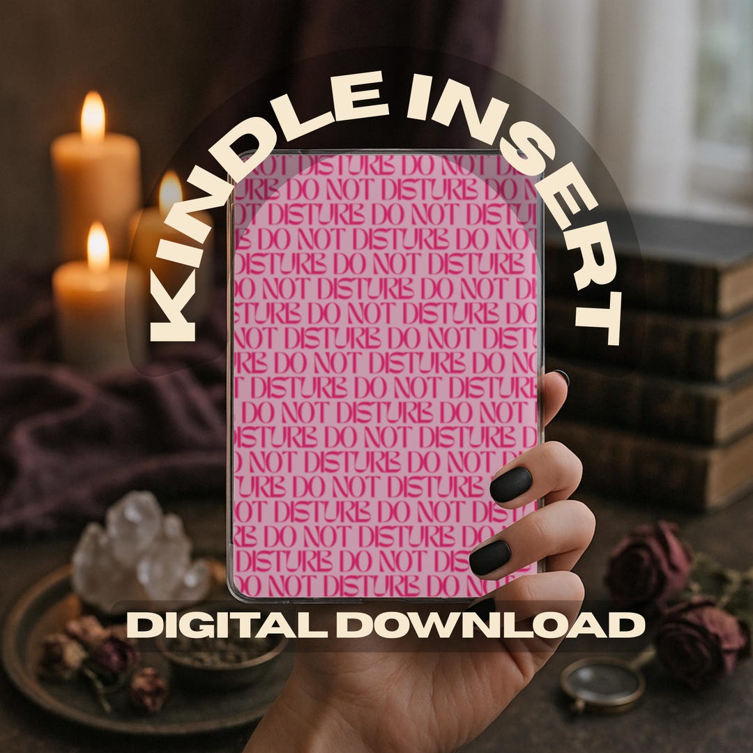 Do Not Disturb Kindle Insert | Dark Pink Bookish Design (digital ...