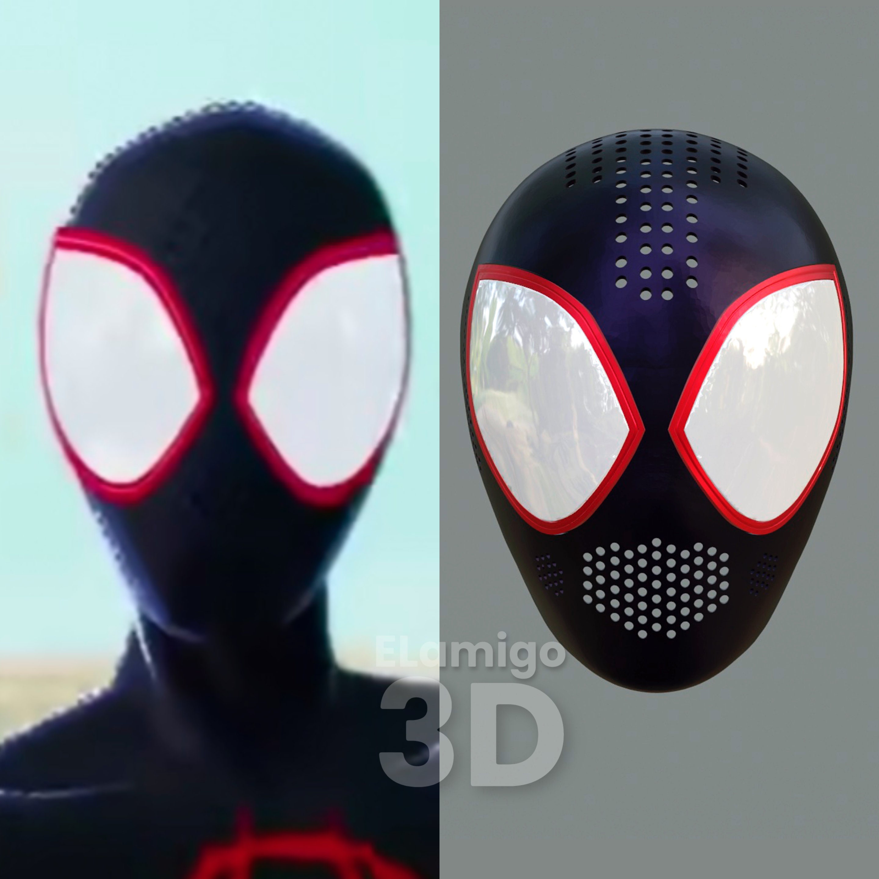 Spiderman Miles Morales Faceshell (STL Files) - Etsy