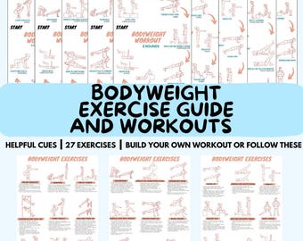 Full Body Workouts Bodyweight Only, Home Workout Planner, Printable ...