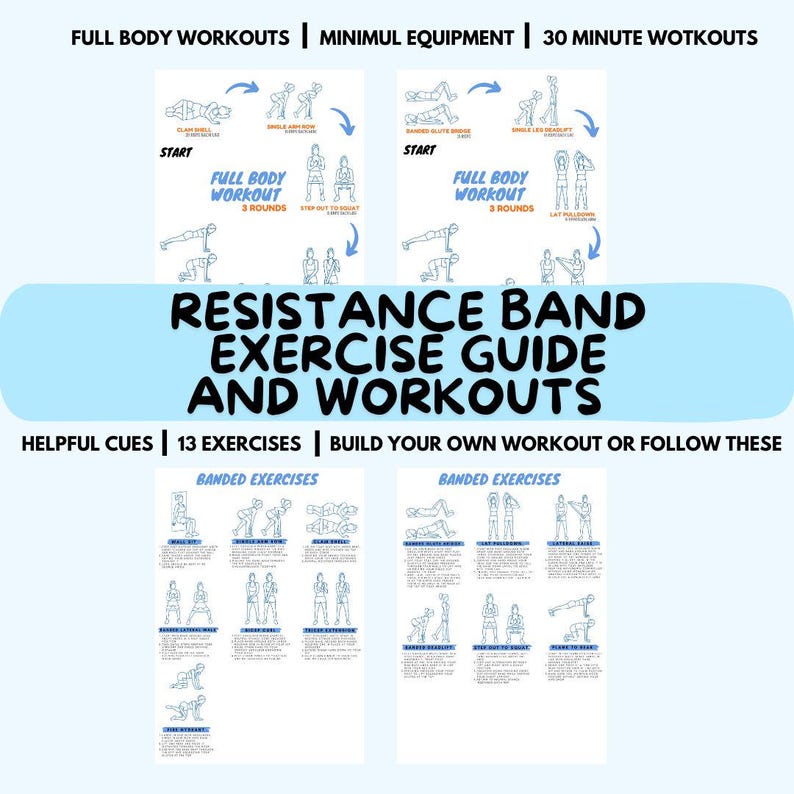 Full Body Workout Guide, Home Workout Plan, Printable Workout Bundle ...