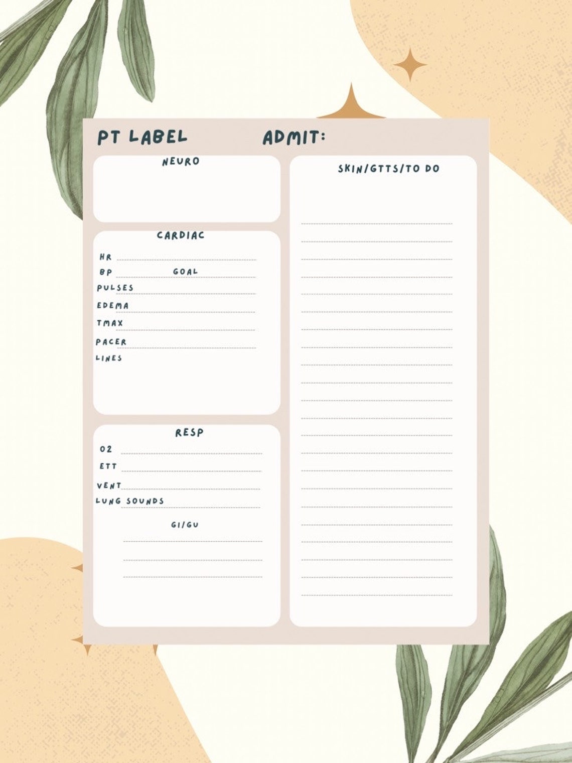 Basic Nursing Brain One Patient Critical Care - Etsy