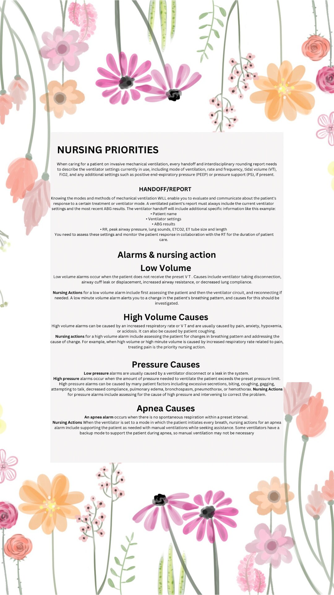 Intensive Care Mechanical Ventilation Cheat Sheet for Nurses and ...